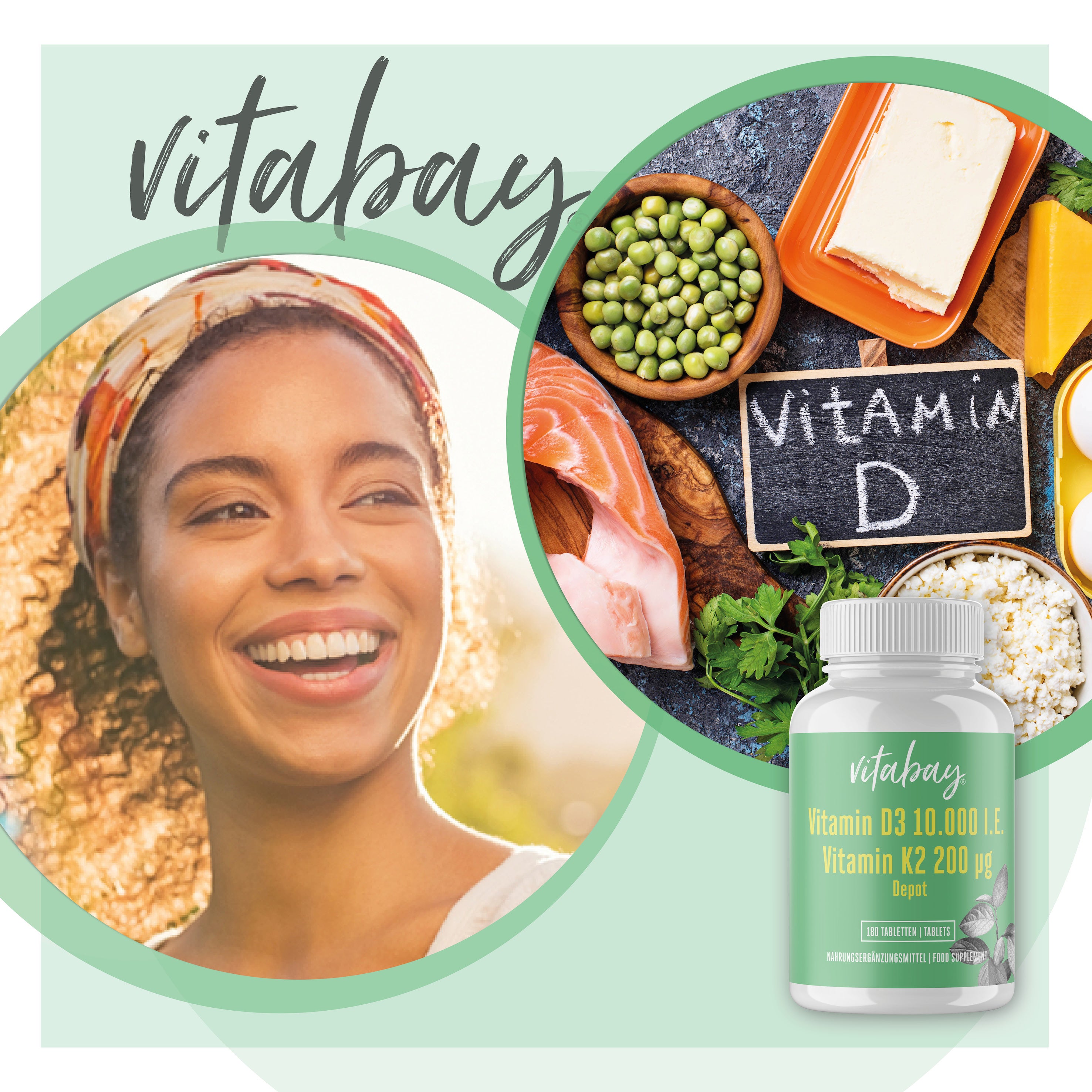 Vitamin D3 Depot 10.000 I.E. + Vitamin K2 200mcg - 180 Tabletten – Vitabay